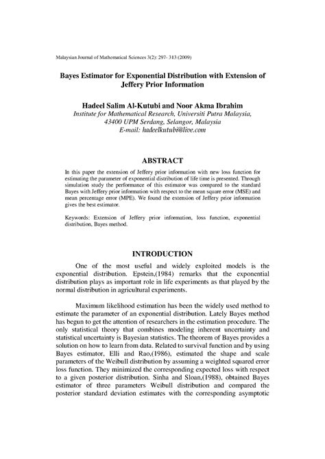 Bayes Estimator For Exponential Distribution With Extension Of Jeffery Prior Information