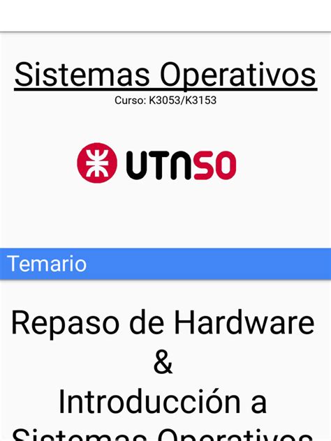 repaso de hw intro a sistemas operativos pdf sistema operativo