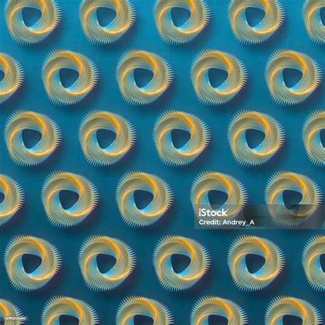 뒤집힌 서피스가 있는 컬러 원형 모양의 끝없는 기하학적 패턴이 있는 템플릿입니다 3d 렌더링 그림 0명에 대한 스톡 사진 및 기타 이미지 Istock