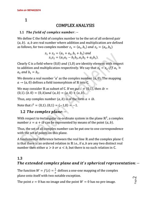 SOLUTION MATHEMATICS Lecture 1 Complex Analysis Studypool