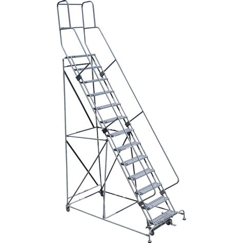 Cotterman Rolling Steel Ladder 450 Lb Capacity 13 Step Ladder 130in H Platform Model
