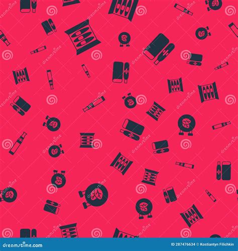 Set Tobacco Leaf Shop Cigar Electronic Cigarette And On Seamless