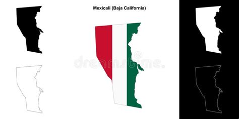 Mapa Del Esquema De Mexicali Ilustración Del Vector Ilustración De