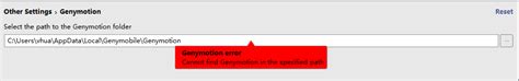 Android Studiogenymotion Errorcannot Find Genymotion In The Specified
