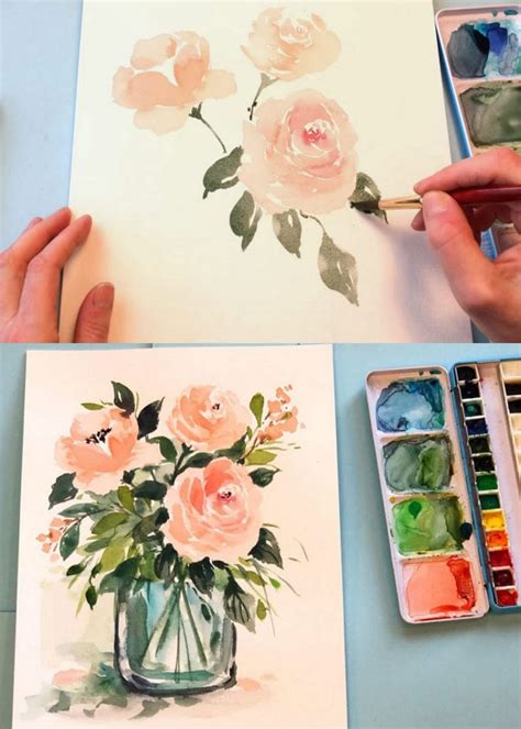 Watercolor Pictures Of Flowers In Vases Best Flower Site