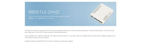 Mikrotik Rb951ui 2hnd Wireless Soho Access Point Mipsbe Architecture 600 Mhz Cpu Nominal