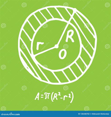 Hand Drawn Annulus Area Sketch For Education Icon Stock Vector