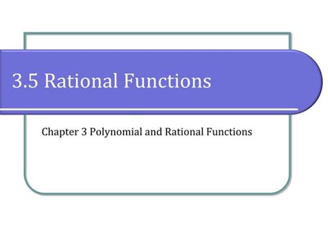 3 5 Rational Functions Pdf