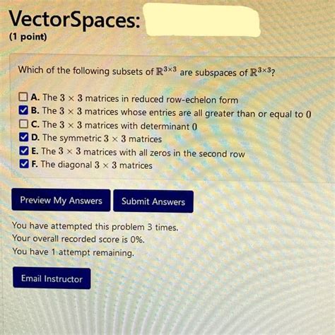 [linear Algebra] Subspaces R Homeworkhelp