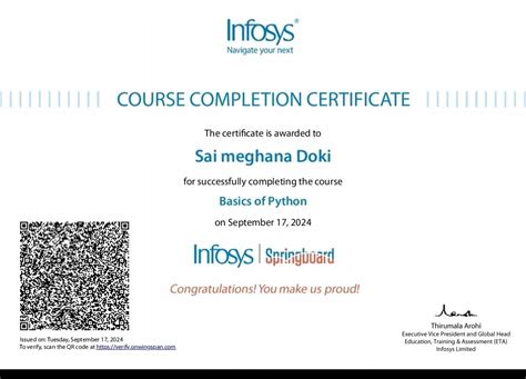 Learningneverstops Pythonbasics Infosysspringboard Doki Sai Meghana