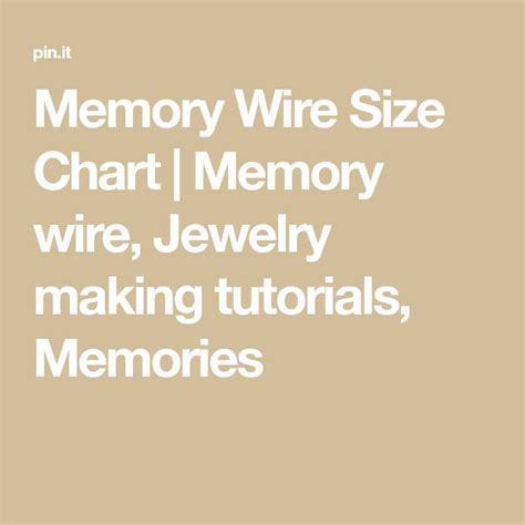 Memory Wire Size Chart Memory Wire Jewelry Making Tutorials