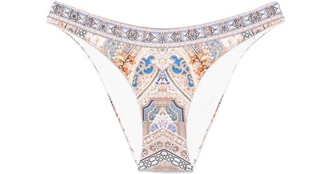 Camilla Make Me Your Mosaic Print Bikini Bottoms In White Lyst