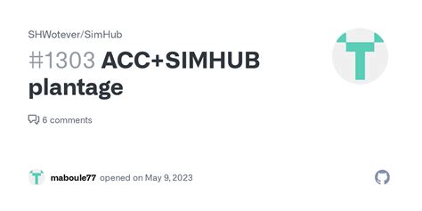 Accsimhub Plantage · Issue 1303 · Shwoteversimhub · Github
