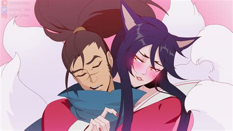 Ahri And Yasuo League Of Legends Drawn By Odekoyma Danbooru