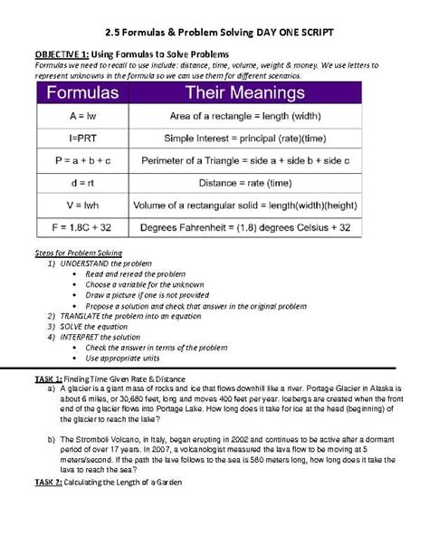 Btc Formulas And Problem Solving Two Day Script And Cyu By Nobles Math Ideas