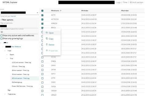 User Story Export Log To Csv · Issue 173 · Equinorwitsml Explorer