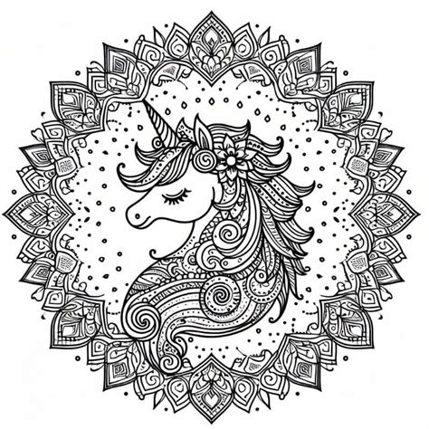 Unicorn Mandala Coloring Page Mandalamakeronline
