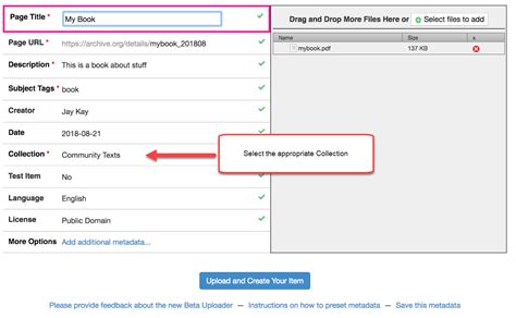 How To Upload Files To Create A New Item Page Internet Archive Help Center