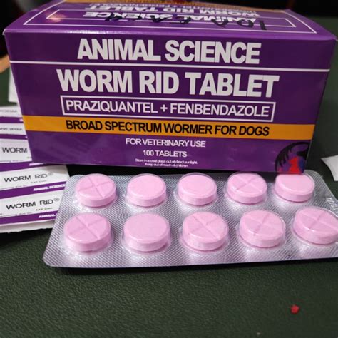 Animal Science Worm Rid Tablet Broad Spectrum Dewormer For Dogs Per Tab