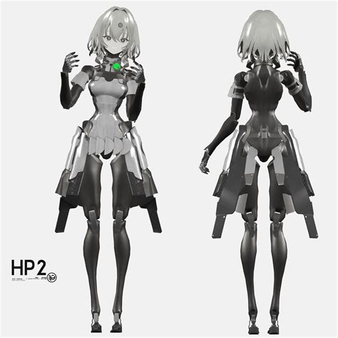 Lm Op Center Original Commentary Request Highres Girl D Android Breasts Grey Hair