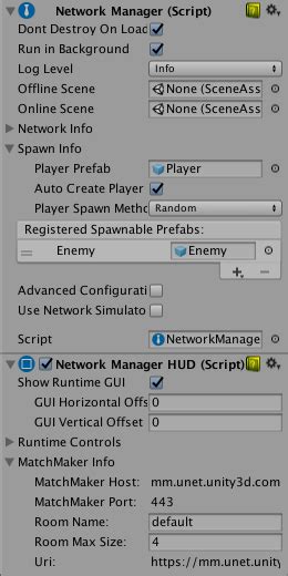 Unity Manual Using The Network Manager