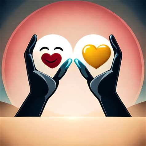 Premium Ai Image Emoji Heart Hands Illustration Sign Clip Art Of A