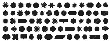 빨간색 스타버스트 배지 홍보 라벨 가격 스티커 또는 선버스트 프로모션 태그 세트 무료 벡터