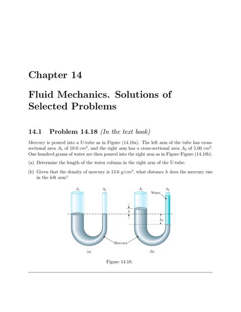 Chapter 14 Fluid Mechanics Solutions Of Selected Problems