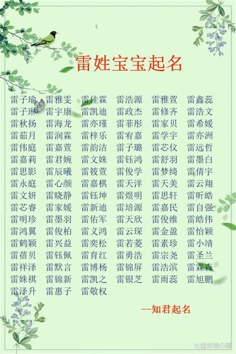 雷姓宝宝起名 雷姓宝宝取名和寓意 周易起名 国学梦