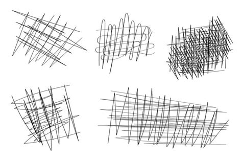 premium vector crosshatched scribbles set