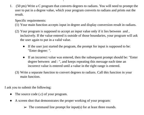 Solved 1 50 Pts Write A C Program That Converts Degrees