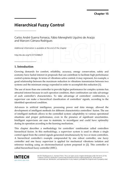 pdf hierarchical fuzzy control