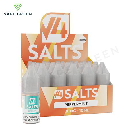 Peppermint Nic Salt E Liquid By V4 Vapour 20 Pack Free Uk Delivery
