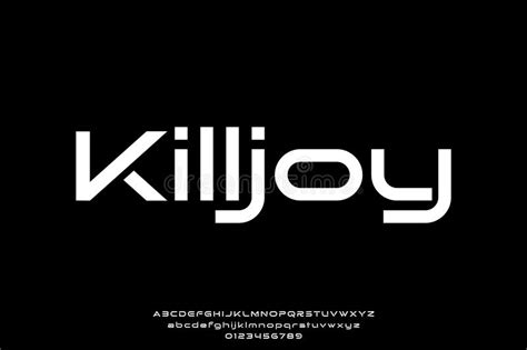 Modern Futuristic Wide Alphabet Display Font Vector Illustration Stock Vector Illustration Of