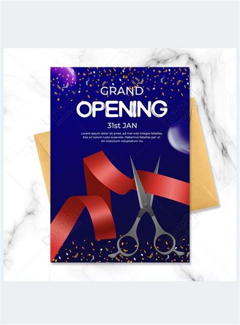 파란색 배경 그랜드 오프닝 리본 커팅 포스터 이미지 사진 465852141 무료 다운로드