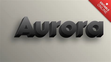Aurora Black 3d Text Effect Generator