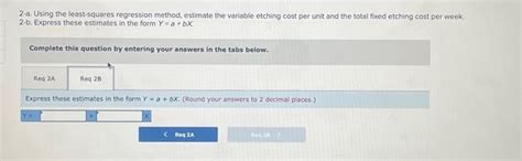 Solved A Using The Least Squares Regression Method Chegg