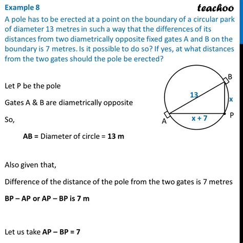 Example A Pole Has To Be Erected At A Point On Examples