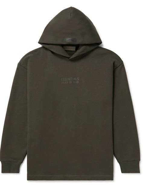 Fear Of God Essentials Logo Appliquéd Cotton Blend Jersey Hoodie