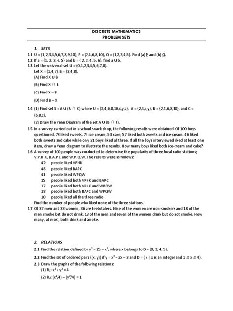 Discrete Math Problem Sets Pdf Syntax Logic Reasoning