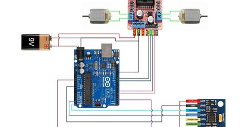 Dc Motor Controlled By Gyro Mpu 6050 Using Arduino And L298n Motor Driver Wired Connection