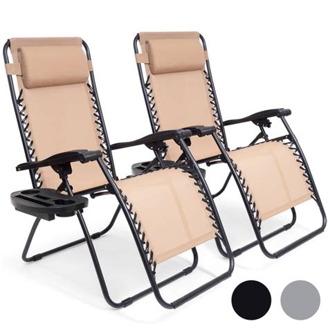Lifegoods Opvouwbare Tuinstoelen Ligstoelen 2 Stuks 30° 90° Verstelbaar