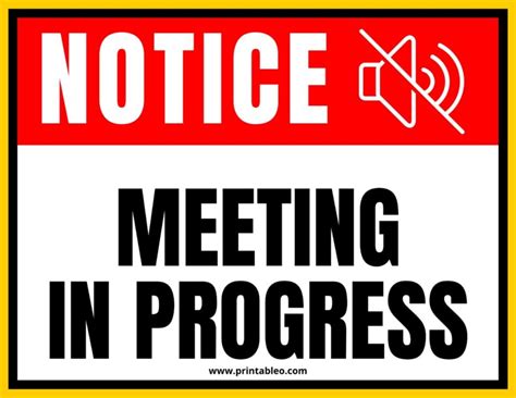 22 Printable Meeting In Progress Signs Do Not Disturb Pdf
