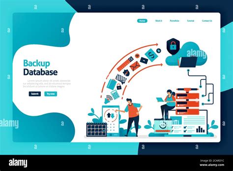 Backup Database Landing Page Design Secure Personal Data With Internet Backup Services To Cloud