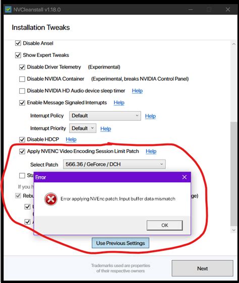 Error Applying Nvenc Patch Input Buffer Data Mismatch Techpowerup Forums