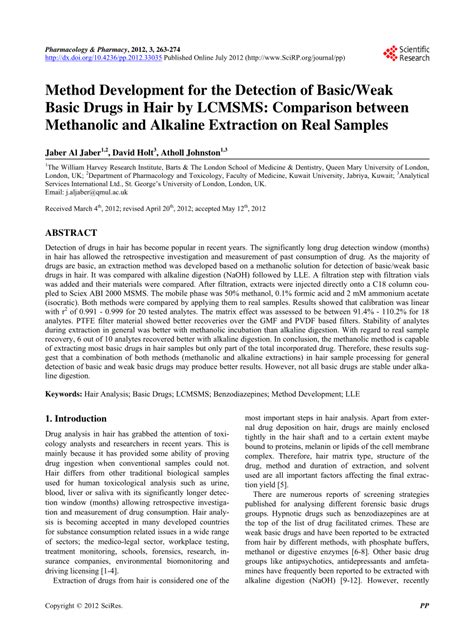 Pdf Method Development For The Detection Of Basicweak Basic Drugs In