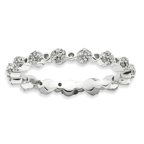 Stackable Expressions Polished Sterling Silver Diamond Ring Stackable