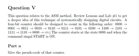Solved This Question Relates To The ASM Method Review Chegg Com