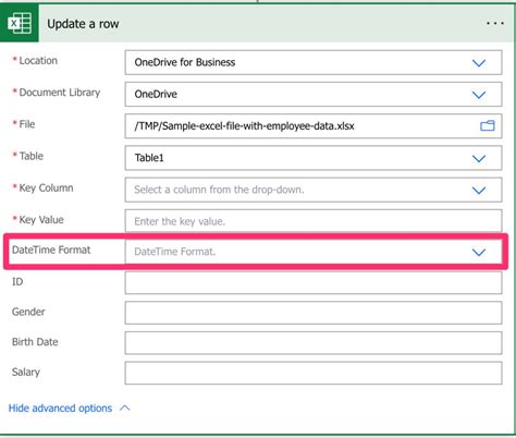 Power Automate Office 365 Excel Update A Row Action Manuel T Gomes