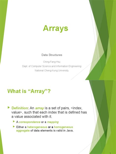 an in depth look at array data structures and their application to